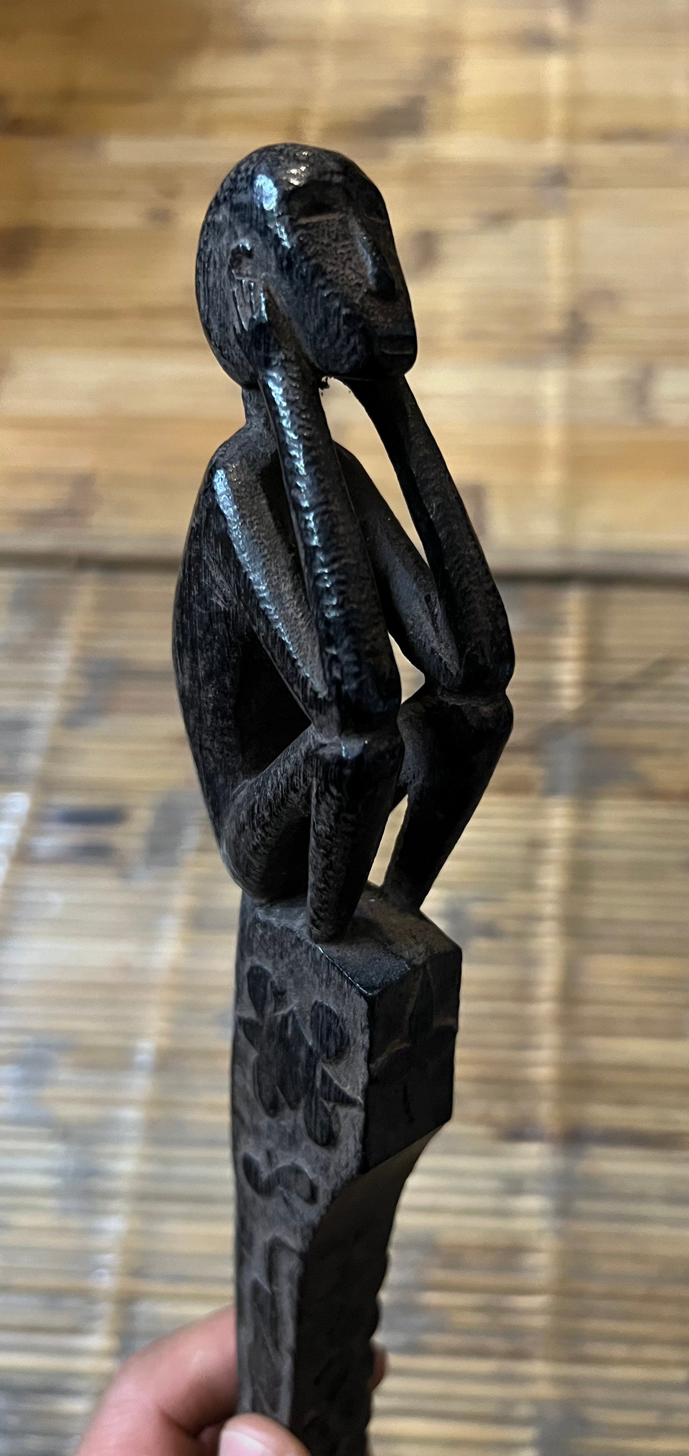 Ibanic Dayak Rice God/tun Tun Pig Charm Stick With Monkey Tail/figure ...