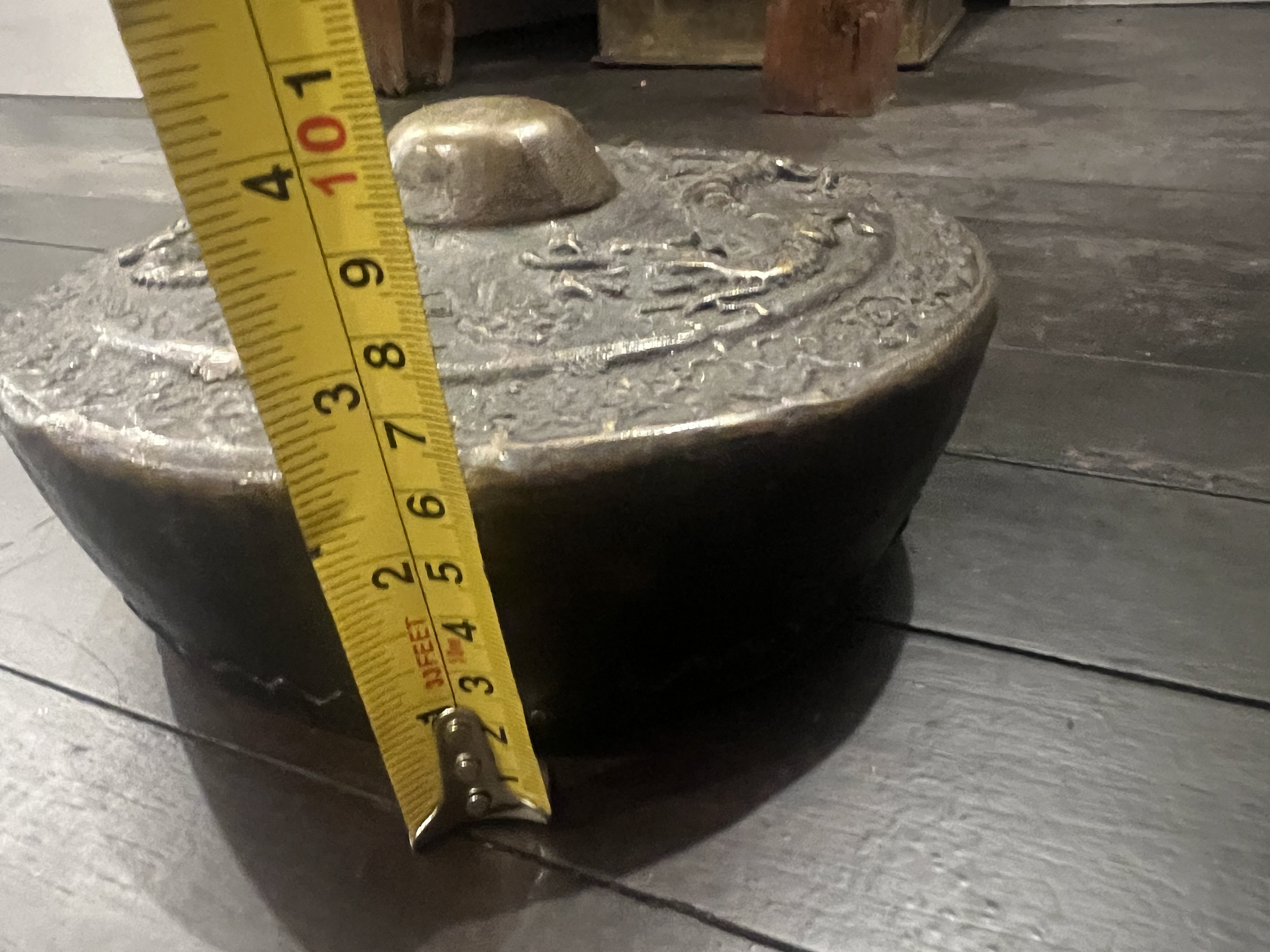 Old Brass Musical Instruments/gong With 2 Dragon Motif From Dayak Iban ...