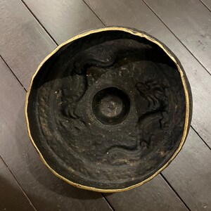 Old Brass Musical Instruments/gong With 2 Dragon Motif From Dayak Iban ...