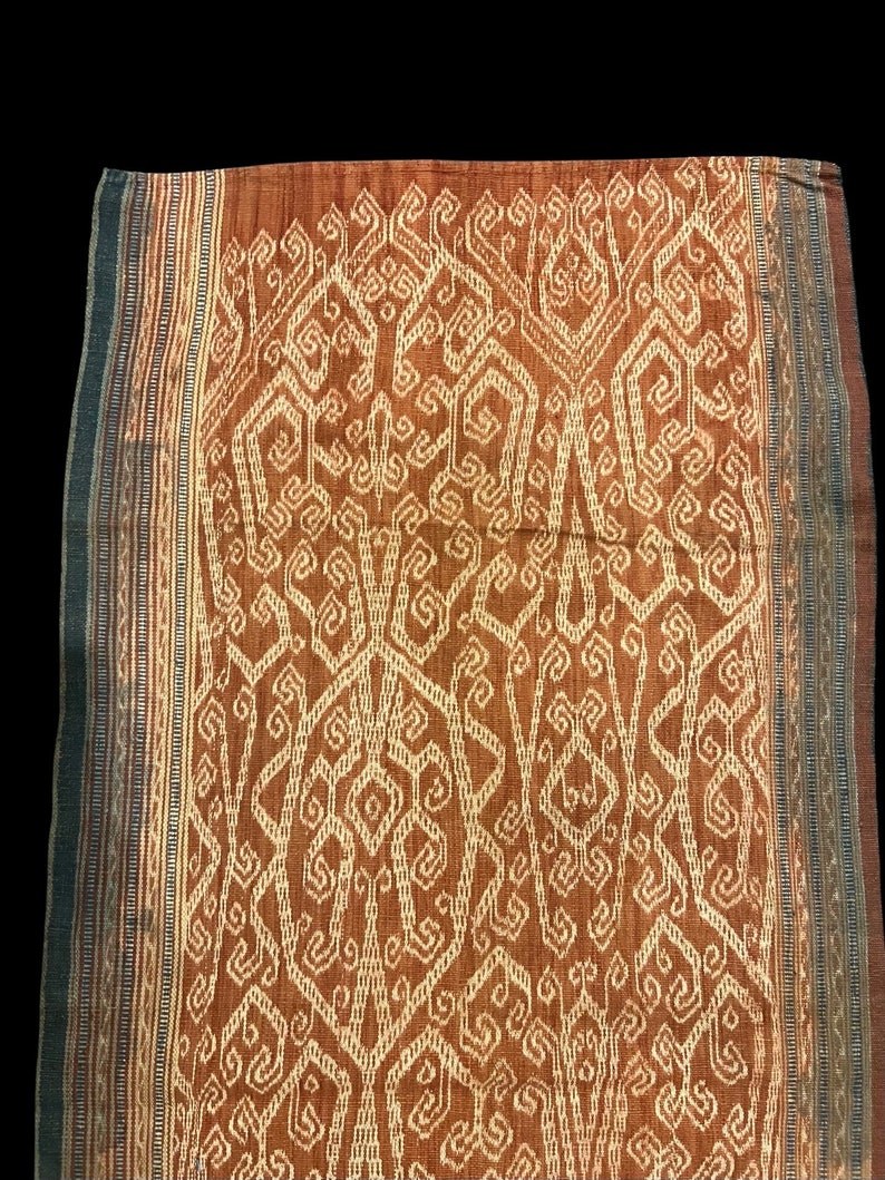Indigo Border Dyed Old Iban Dayaks Ikat Skirt/kain/bidang Handmade Mix ...