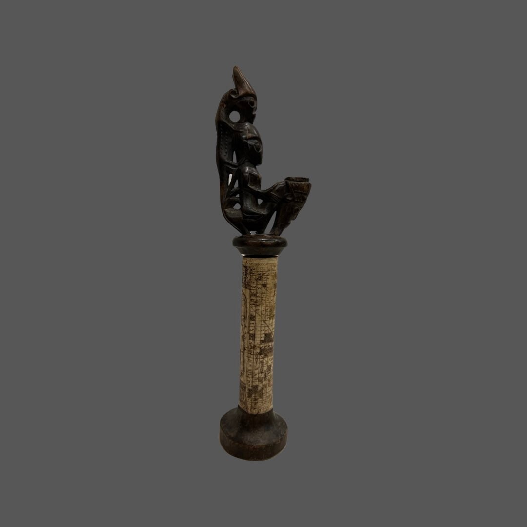 Batak Medicine Magic Cow Bone Container With Finely Carved Calendar ...