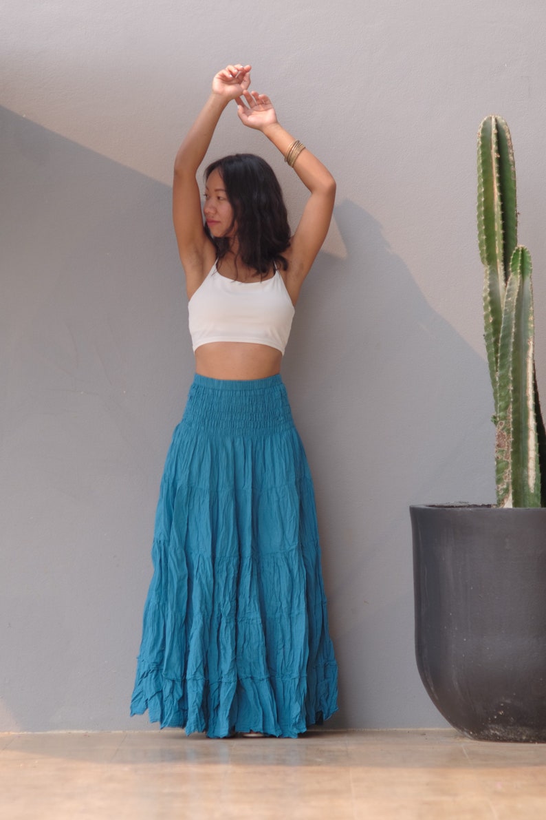 Teal Maxi Skirt / Long Skirt / Maxi Skirt / Long Boho Teal / | Etsy