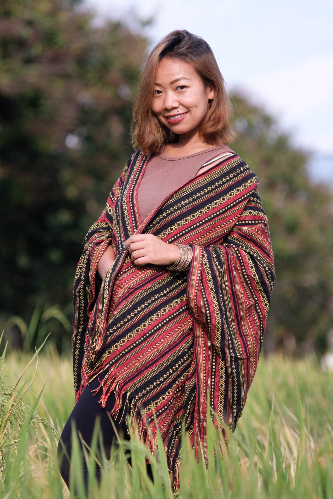 Woven Cotton Festival Poncho: Tribal Rave Style - Etsy