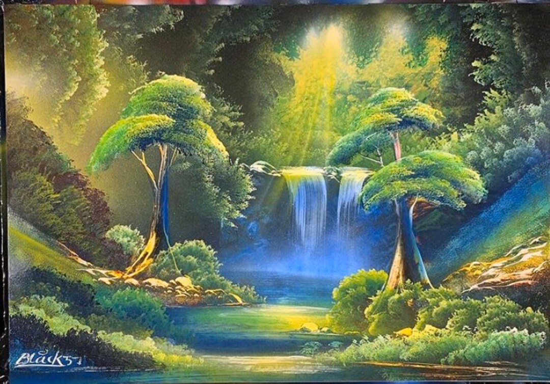 Spring Day - Spray Paint Art - Etsy