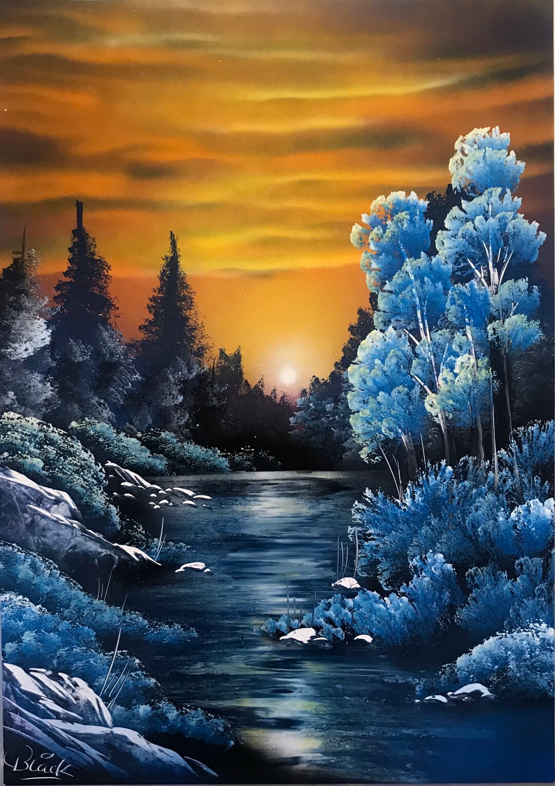 Sunset Nature - Spray Painting - Etsy