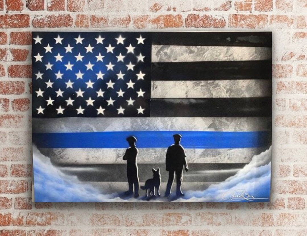 Police Flag Spray Paint Art - Etsy