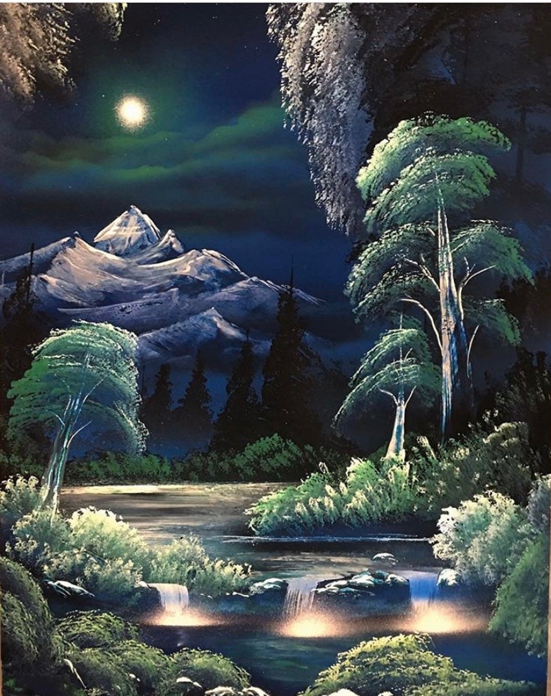 Nighttime Nature - Spray Paint Art - Etsy