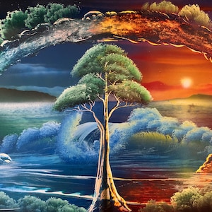 Day and Night Beach Spray Paint Art/ Spray Paint Art/ Beach - Etsy