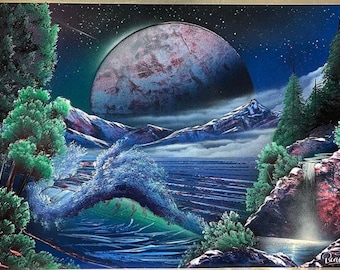 Galaxy Space Spray Paint Art / Galaxy Art / Planets and Stars/ | Etsy