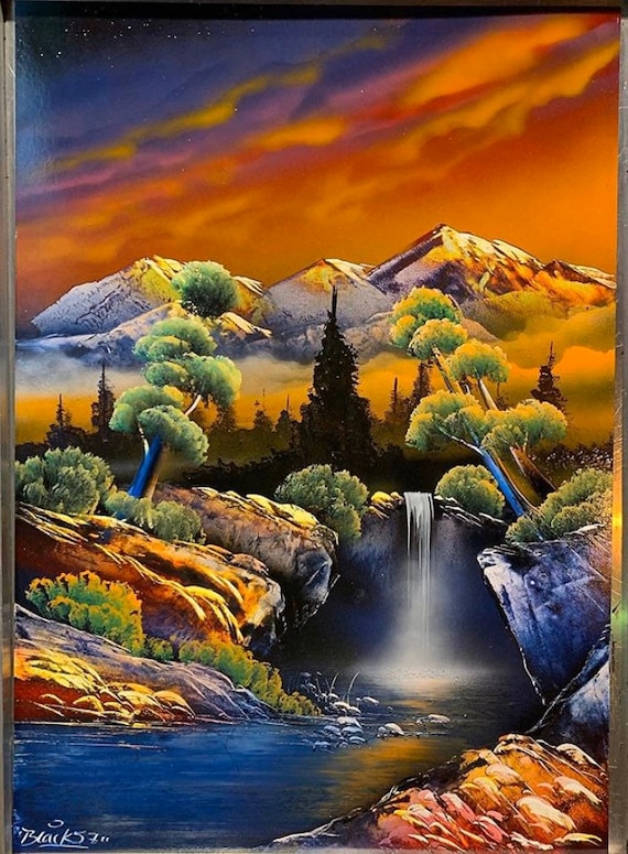 Sunrise Nature Spray Paint Art - Etsy