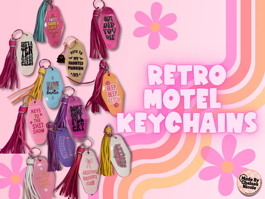 RETRO Motel Style Keychains // Cute Keychains // Retro Gifts // Retro ...