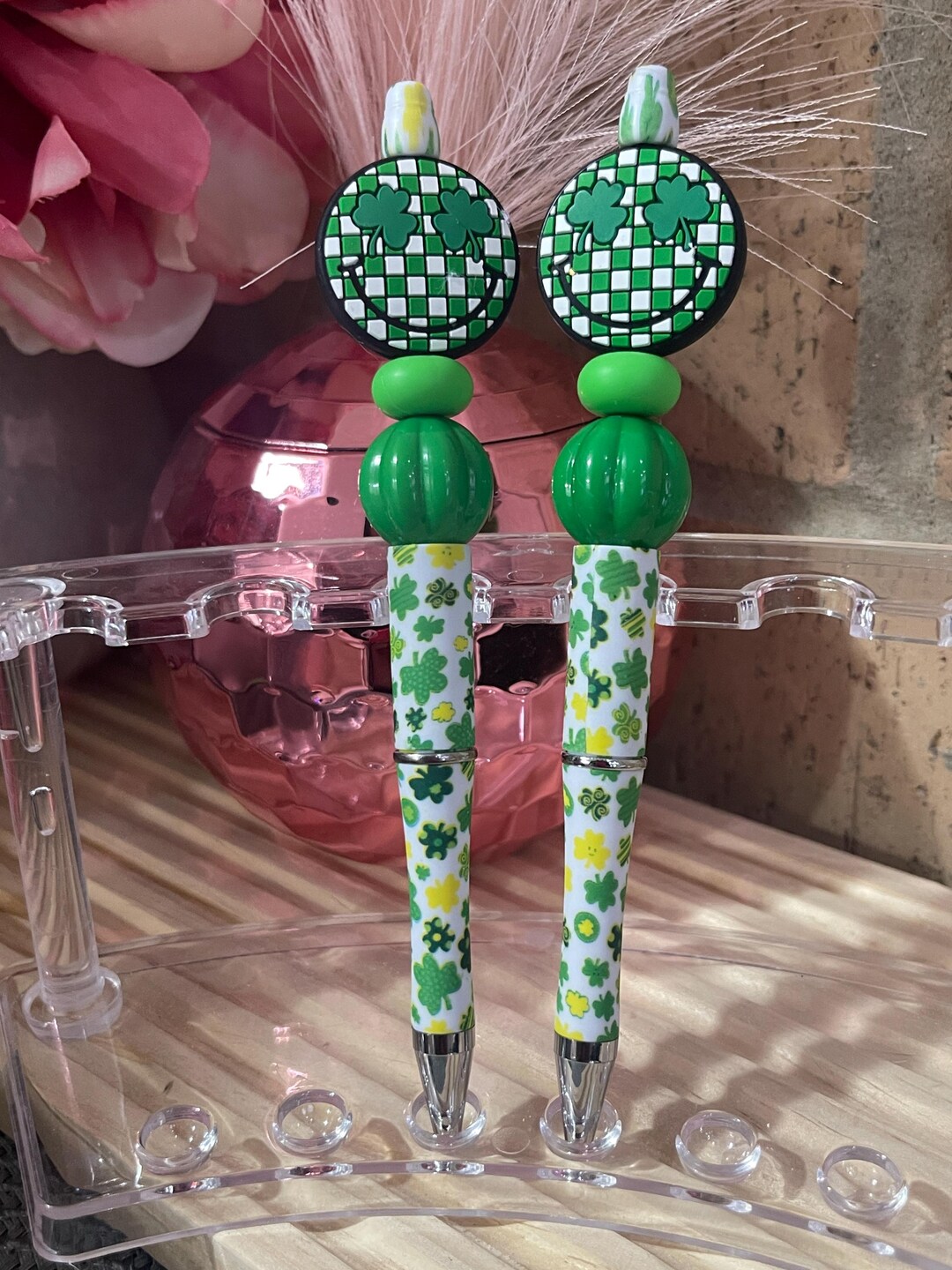 Smiley ST. PATRICK'S Day Pens // Green Smiley Face Pen // St. Patty's ...