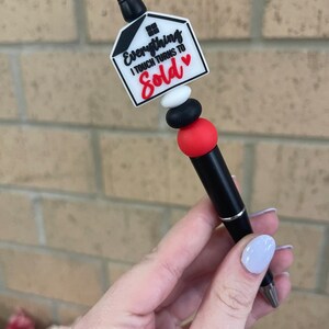 Realtor Beaded Pen or Keychain // Real Estate Agent Gift // Gift for ...