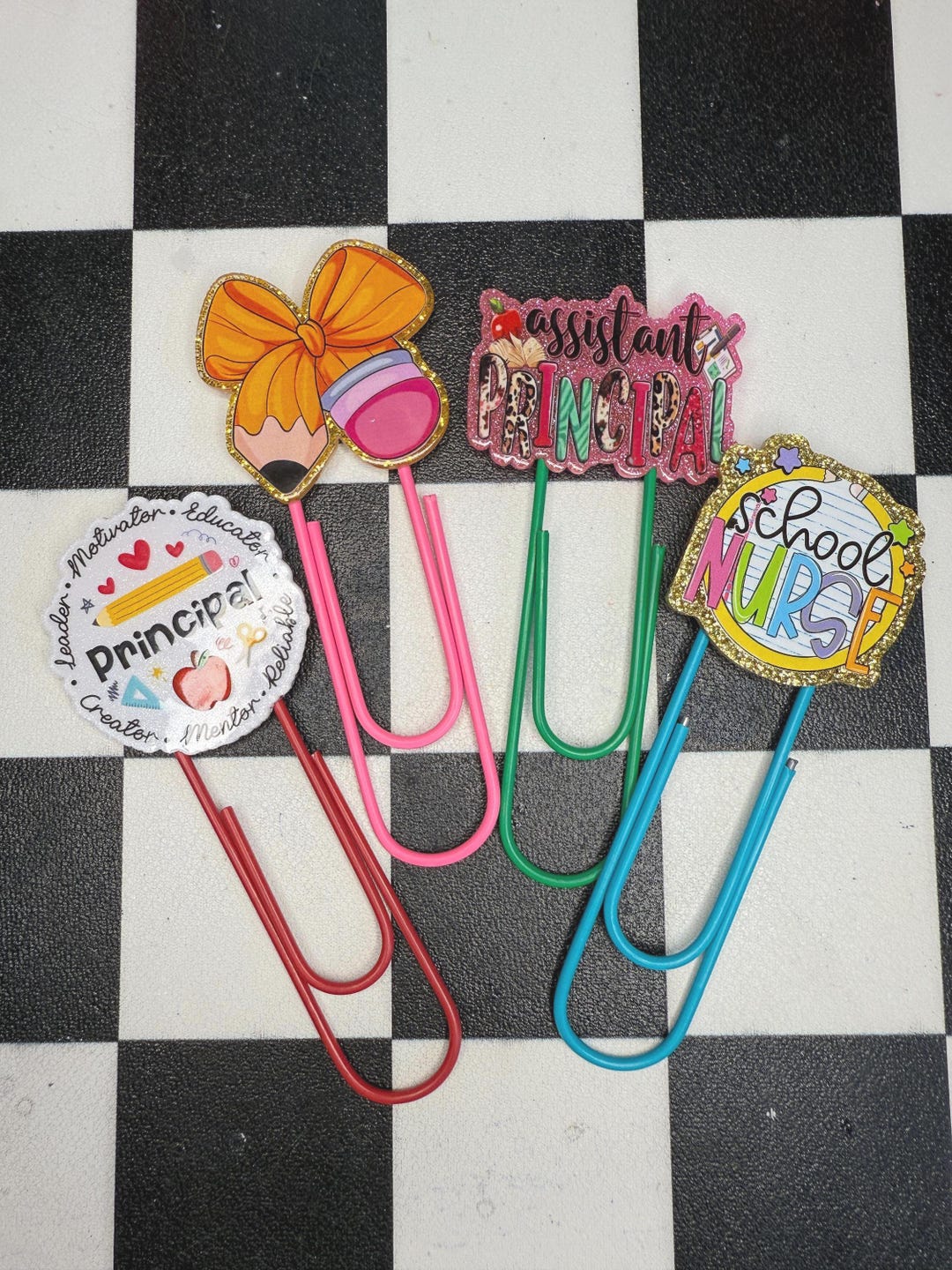 Handmade Jumbo Paperclips: Acrylic School Theme Bookmark Clips - Etsy