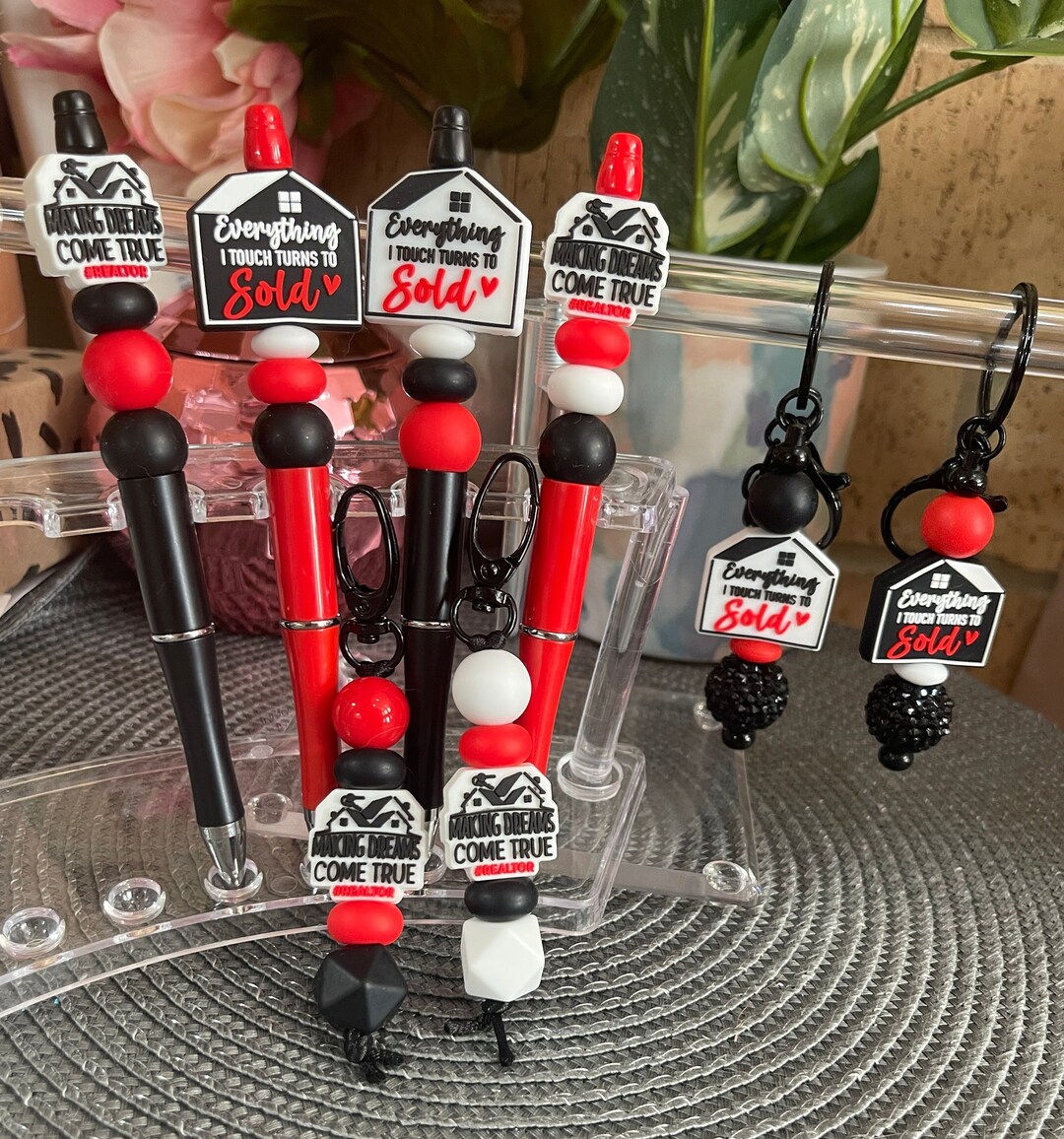 Realtor Beaded Pen or Keychain // Real Estate Agent Gift // Gift for ...
