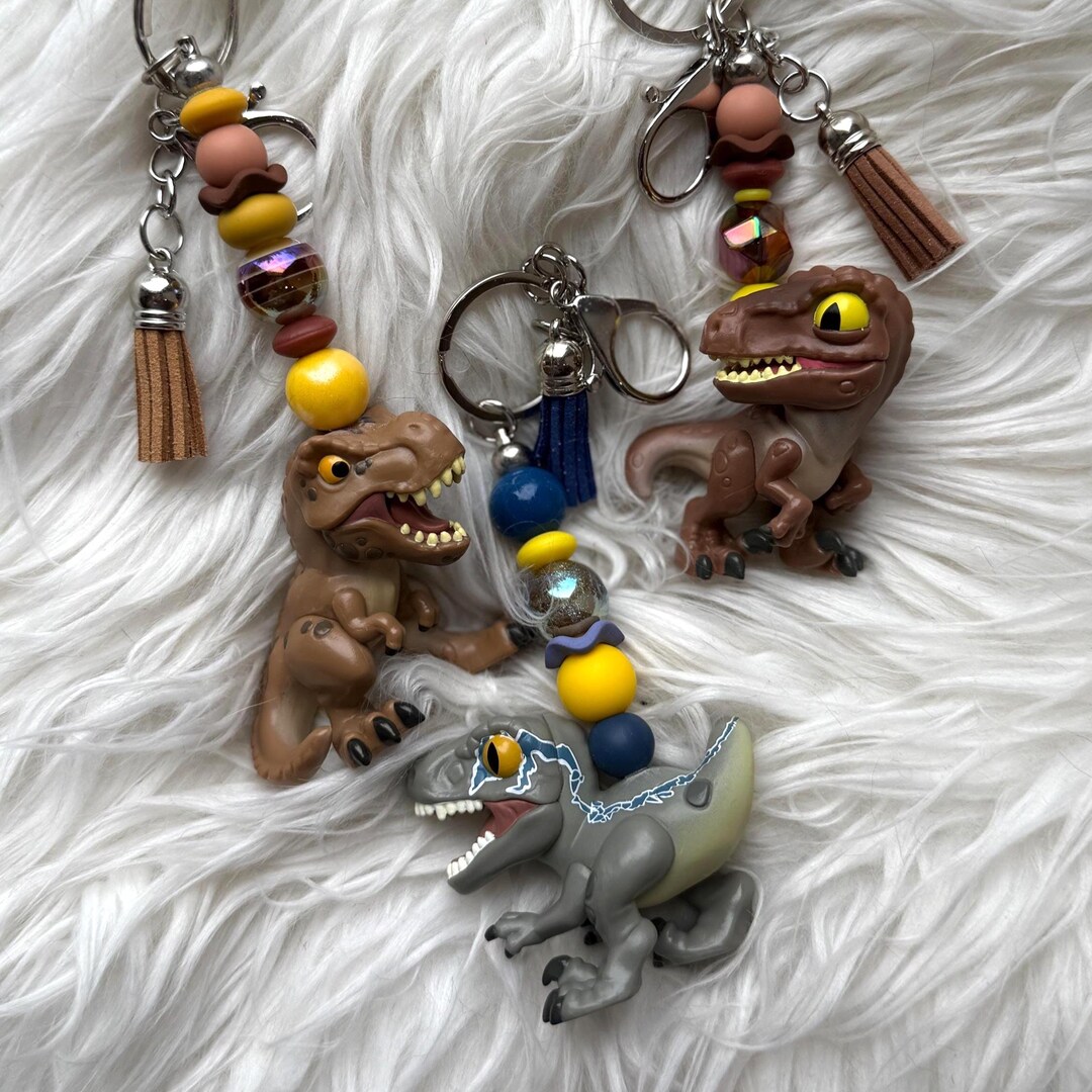 Dinosaur Keychain: Jurassic Park Inspired Backpack Charm - Etsy
