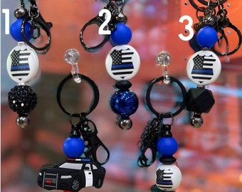 2 Sided TBL Thin Blue Line Police Badge Shape Blessed Are the ...