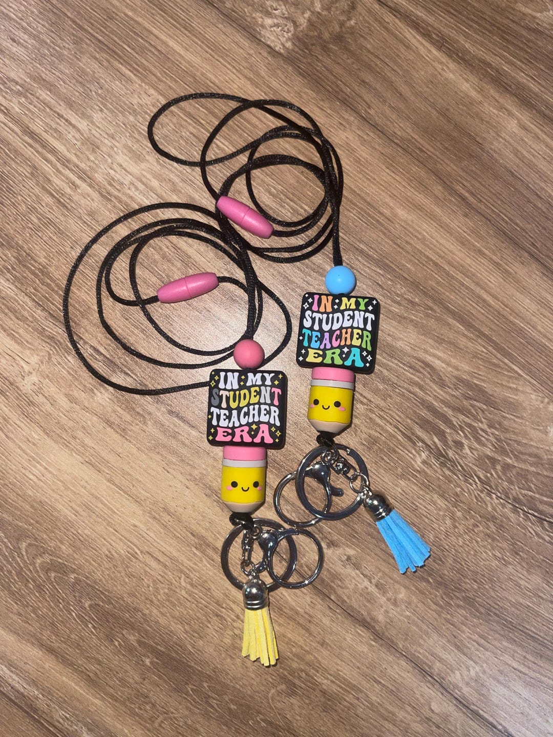 Student Teacher Lanyard: Beaded ID Badge Holder With Tassel - Etsy