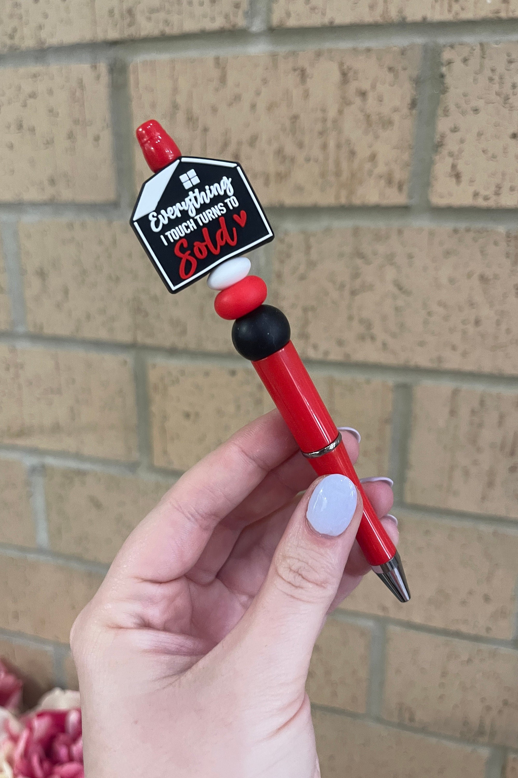 Realtor Beaded Pen or Keychain // Real Estate Agent Gift // Gift for ...