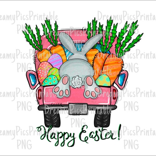 Easter Png Easter Truck PNG Easter Bunny Sublimation Bunny - Etsy