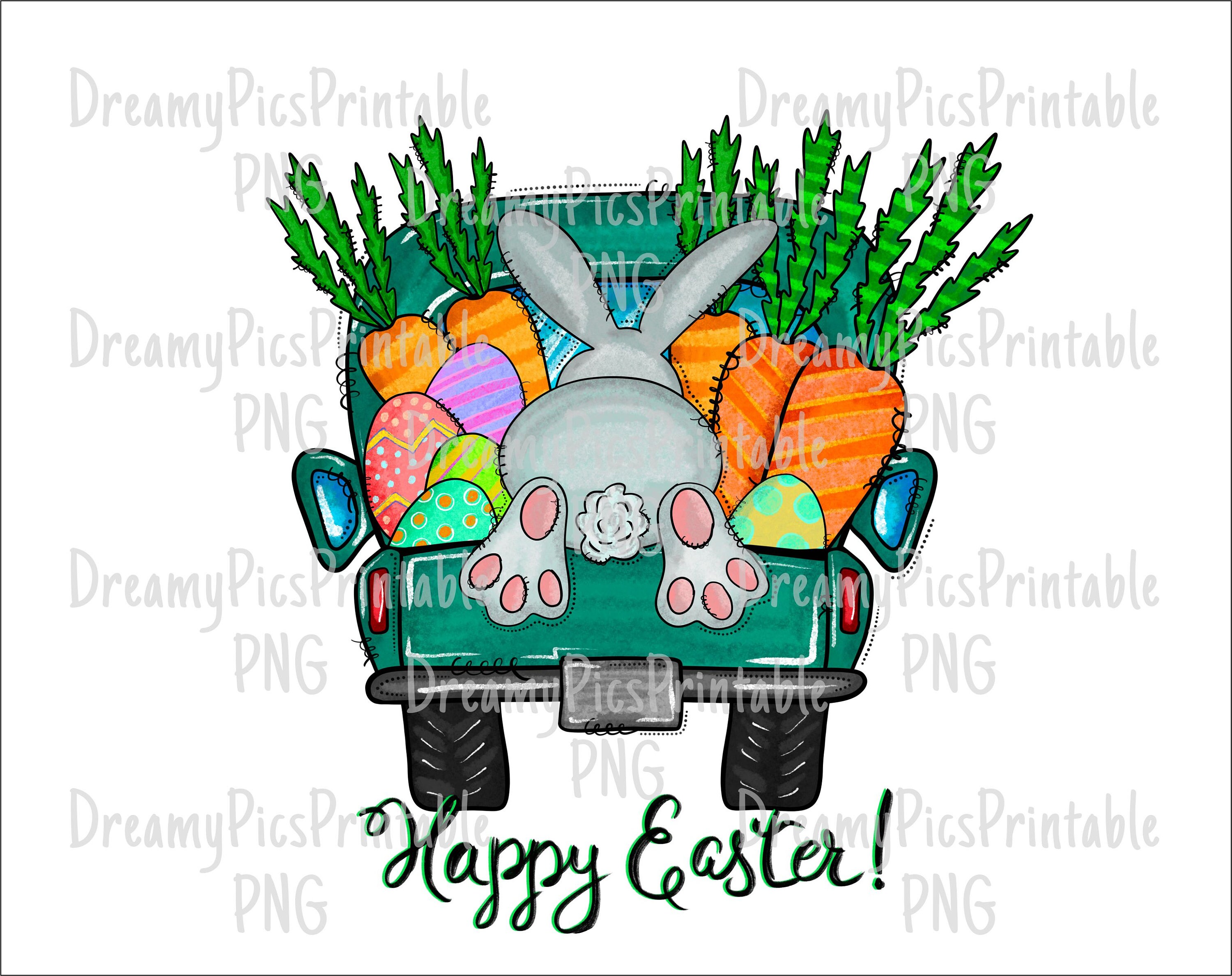 Bunny Truck Png,Easter Day Png Digital Download Easter Sublimation Png ...