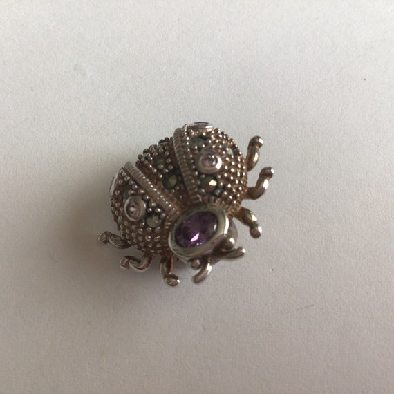 Vintage Judith Jack Sterling Silver Marcasite ,Amethy… - Gem