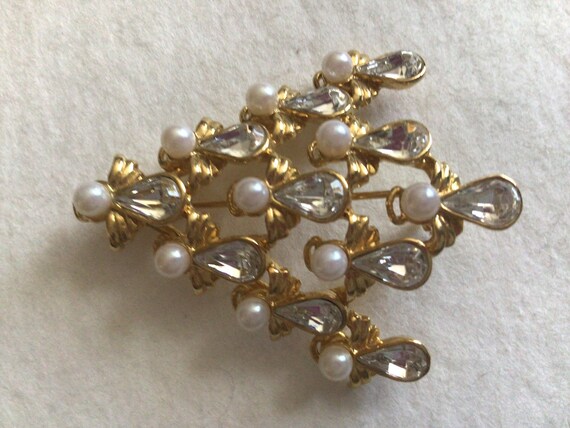 Nina Ricci Vintage Brooch/pin Christmas tree.Gold ton… - Gem