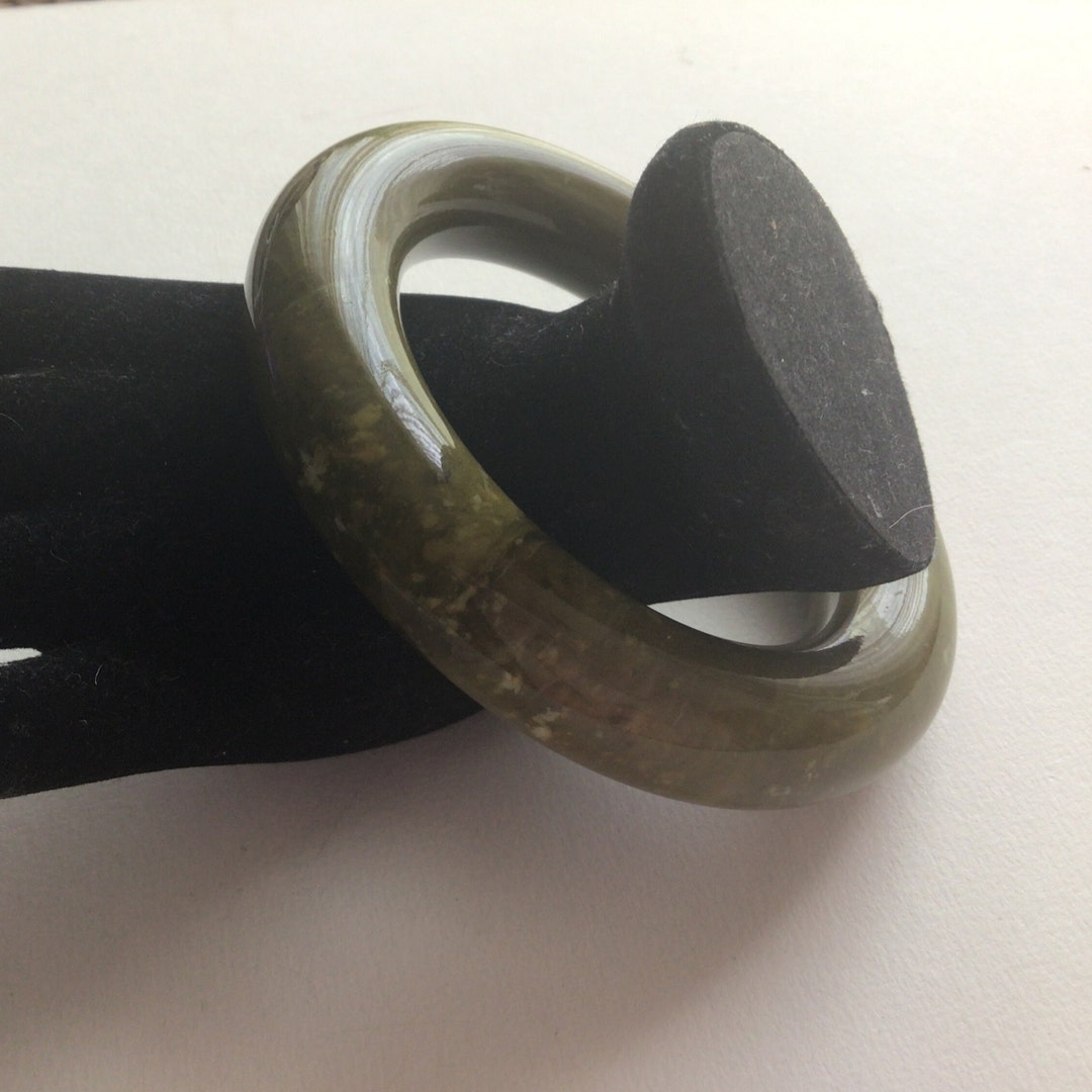 Vintage Bakelite Retro Bungles Bracelet.green Color.made in USA in ...