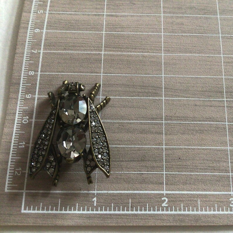 Vintage Bug Brooch: Bronze Rhinestone Swarovski Crystal, Signed UTC - Etsy