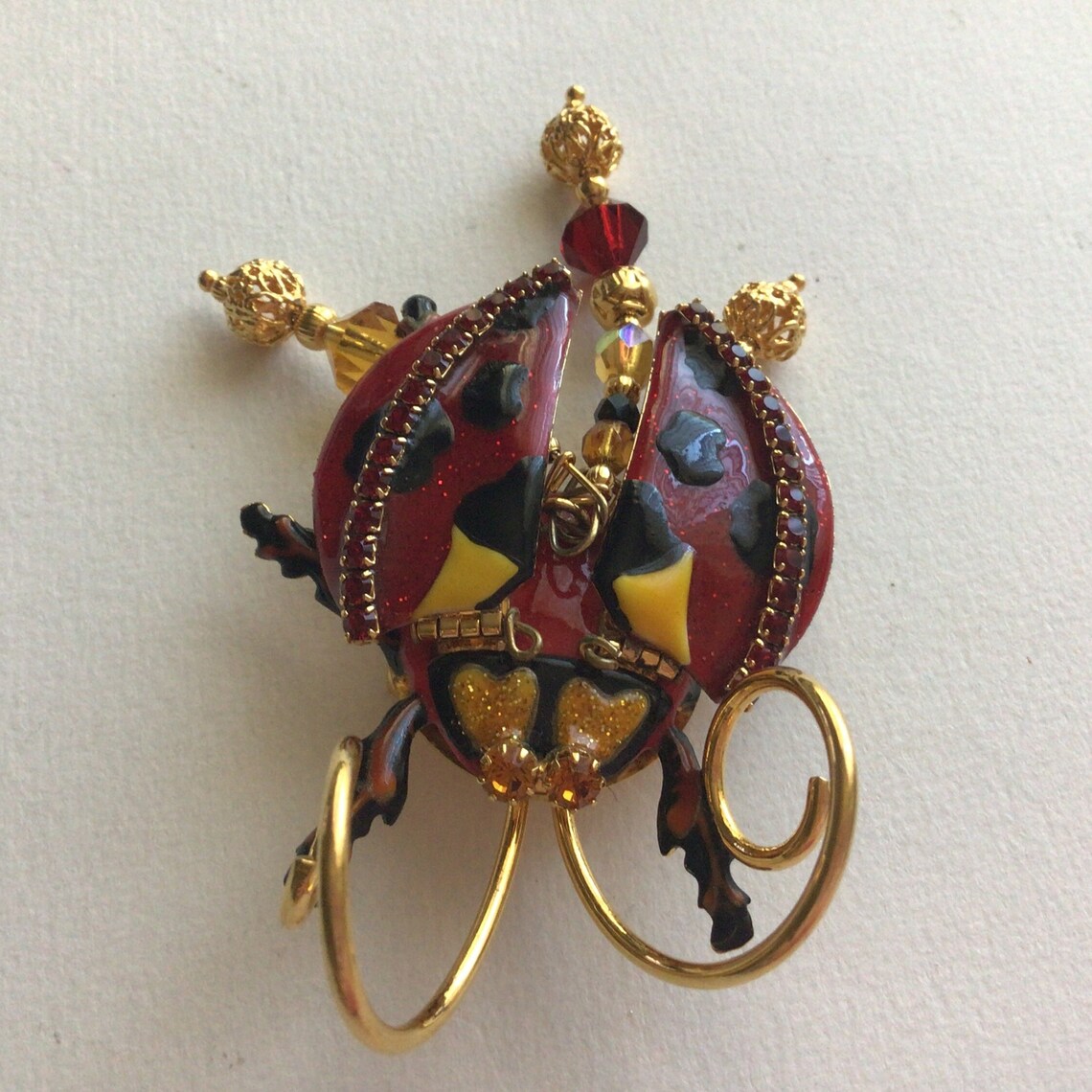 Lunch at the Ritz Vintage Brooch/pendant.gorgeous Ladybug.gold - Etsy
