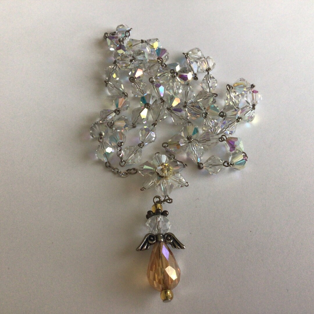 Aurora Borealis Angel Vintage Necklace.made in Czech Republic in 1960’s ...