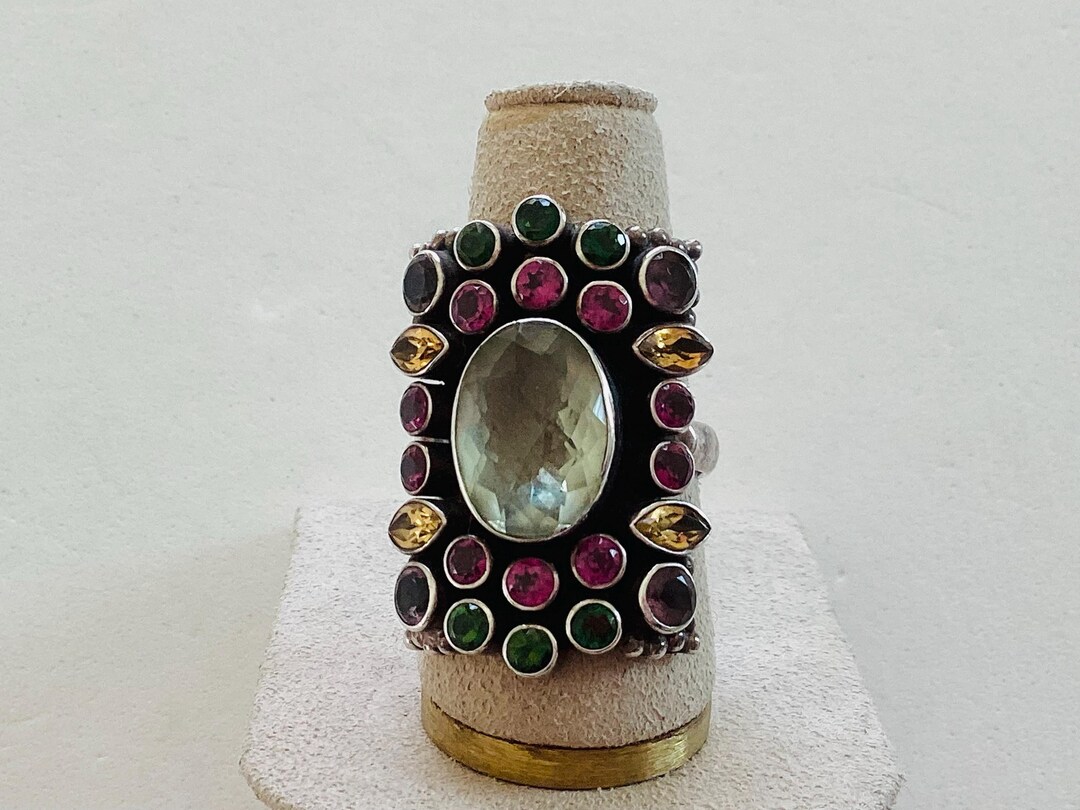 Vintage Nicky Butler Sterling Silver Multi Gemstone Ring - Size 8 3/4 ...