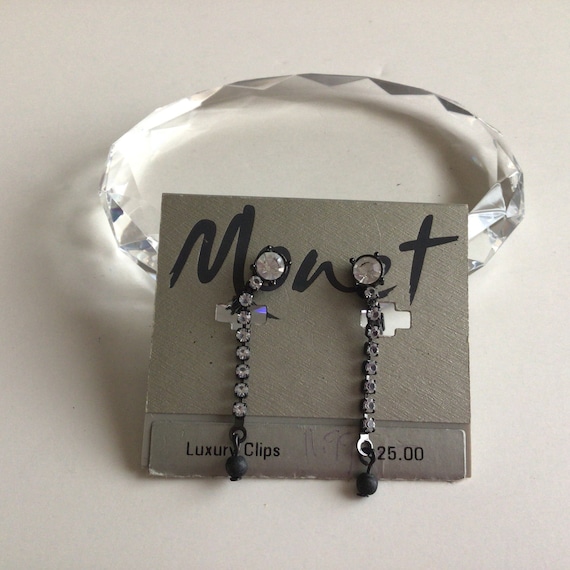 Vintage Monet ModernRomance Luxury Clips.Black color.… - Gem