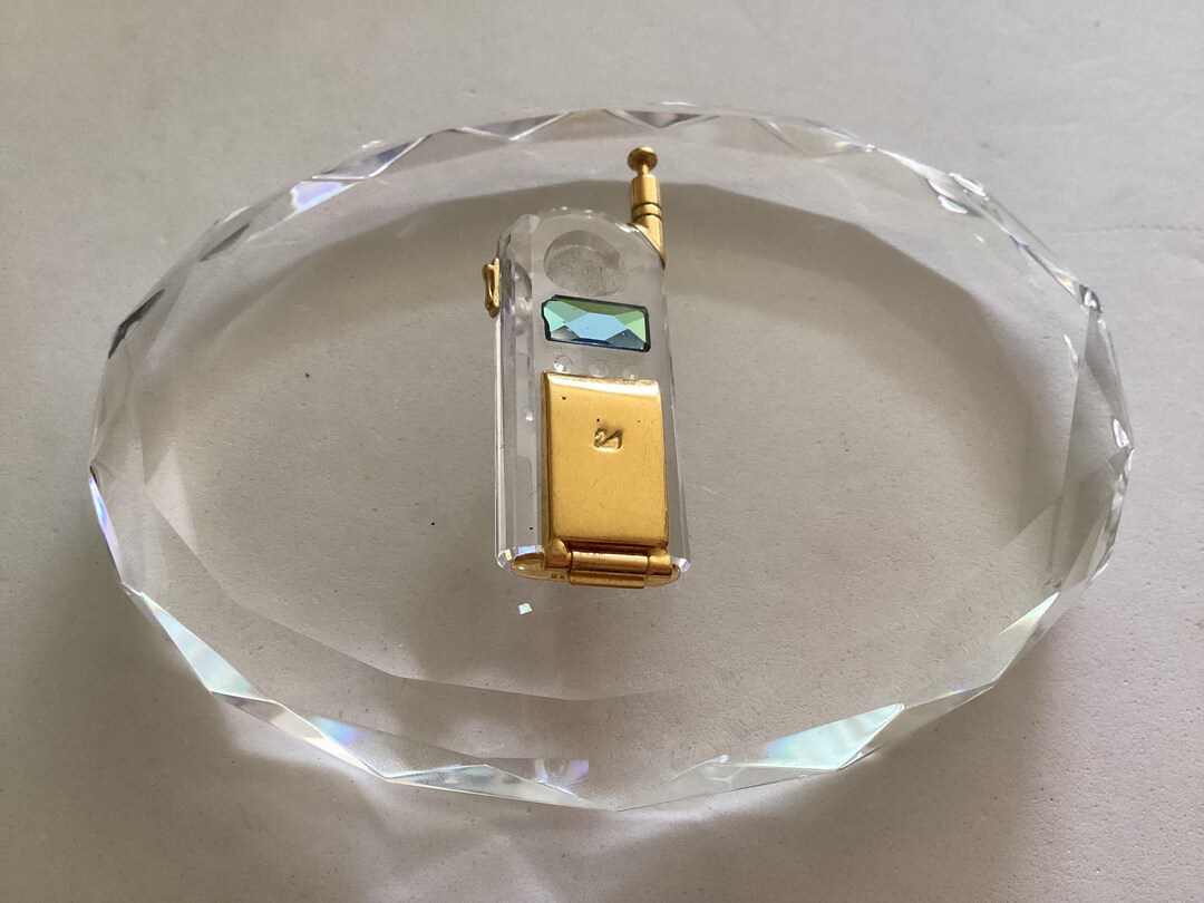 Vintage Swarovski Crystal Memories Mini Mobile Flip Cell Phone God ...
