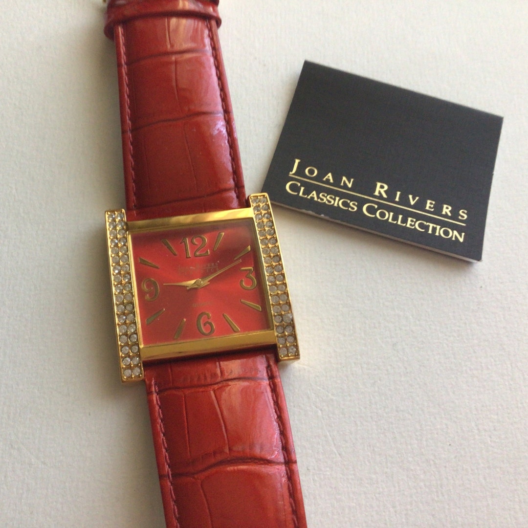 Joan Rivers Vintage Watch.red Color Genuine Leather Bracelet.japan Movt ...