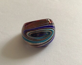 Murano Glass Band Ring - Etsy