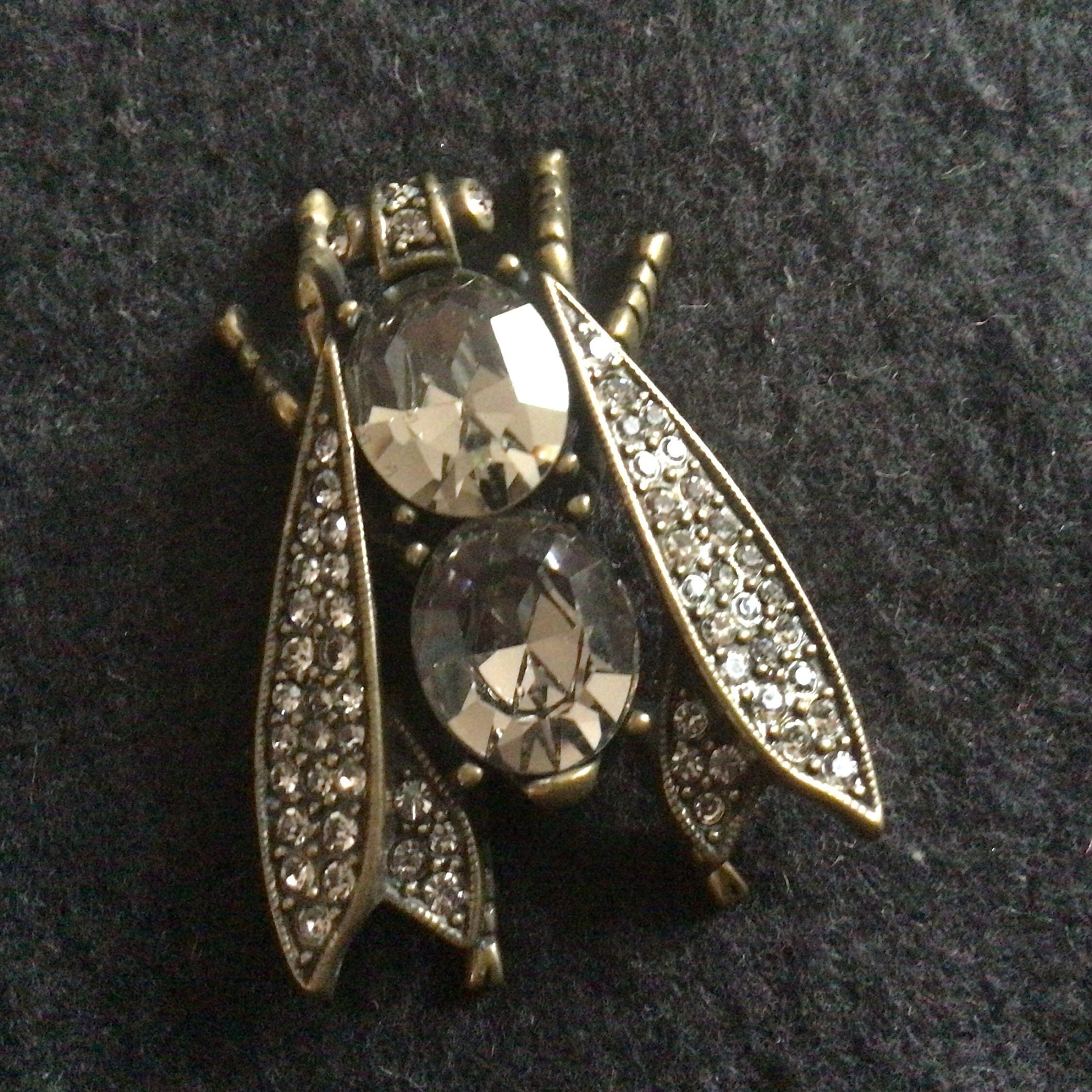 Vintage Bug Brooch: Bronze Rhinestone Swarovski Crystal, Signed UTC - Etsy