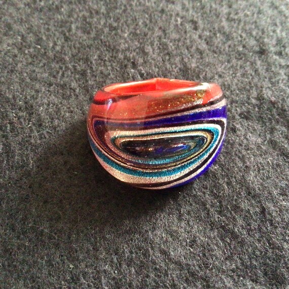 Murano Glass Vintage Ring.Italian Art glass.Size 6. - Gem