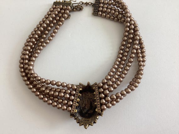 Vintage Heidi Daus Crystal Lion Statement Choker - Ne… - Gem