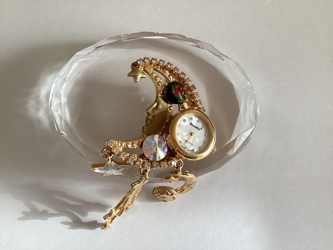 Vintage Bonetto Quartz Watch Good Night Brooch.excellent Vintage ...