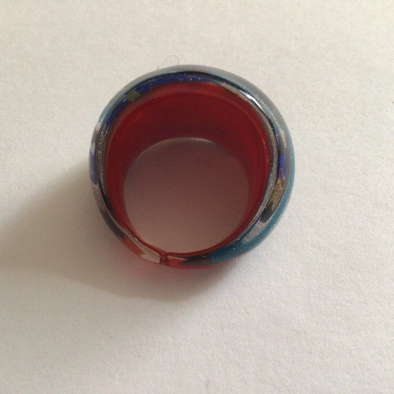Murano Glass Vintage Ring.Italian Art glass.Size 6. - Gem