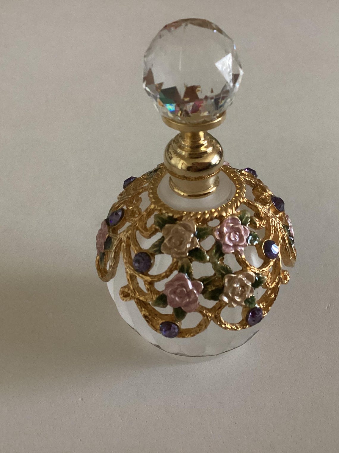 Vintage Perfume Bottle With Crystal Screw Cap and Rod - Etsy