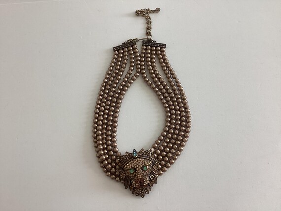 Vintage Heidi Daus Crystal Lion Statement Choker - Ne… - Gem