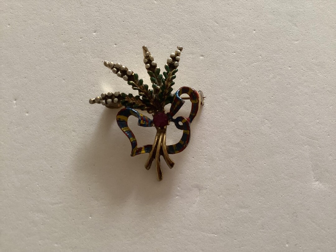 Vintage Scottish Heather Pin Brooch Enamel,irish Jewelry - Etsy