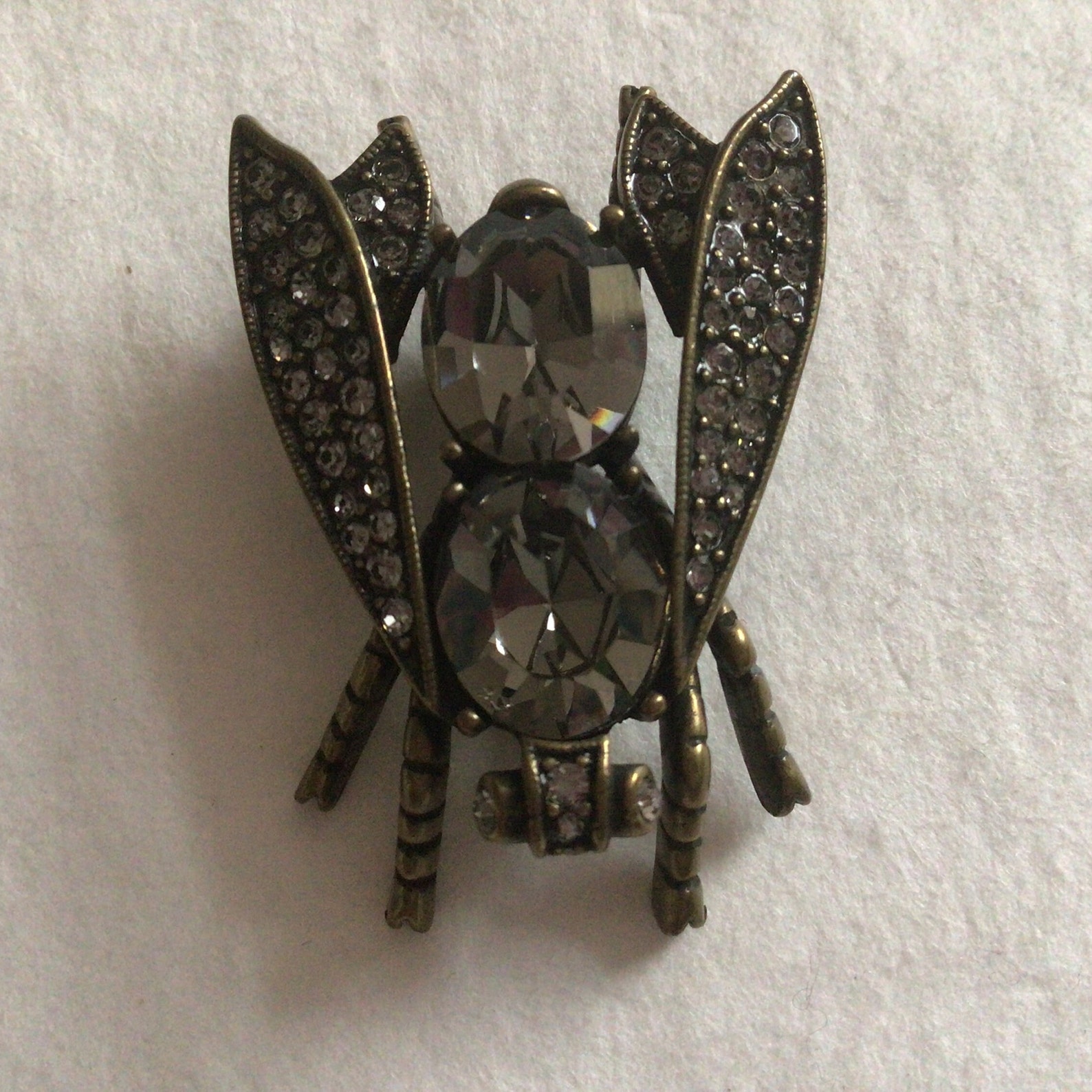 Vintage Bug Brooch: Bronze Rhinestone Swarovski Crystal, Signed UTC - Etsy