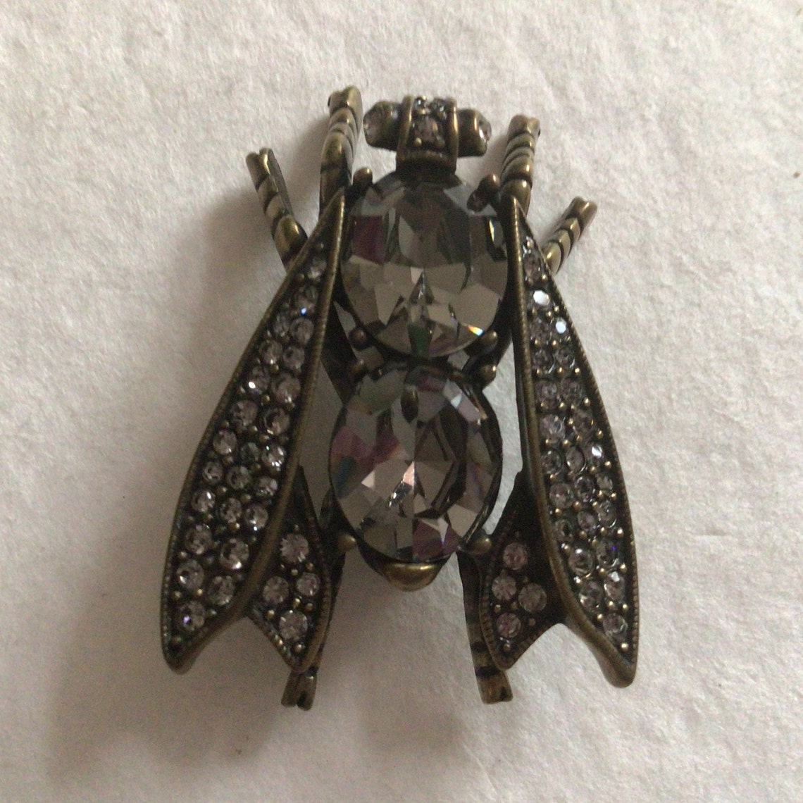 Vintage Bug Brooch: Bronze Rhinestone Swarovski Crystal, Signed UTC - Etsy