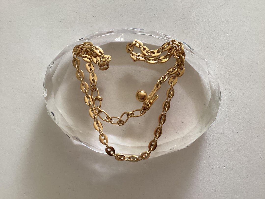 Vintage Trifari Chain Chocker/necklace.gold Tone Chain - Etsy