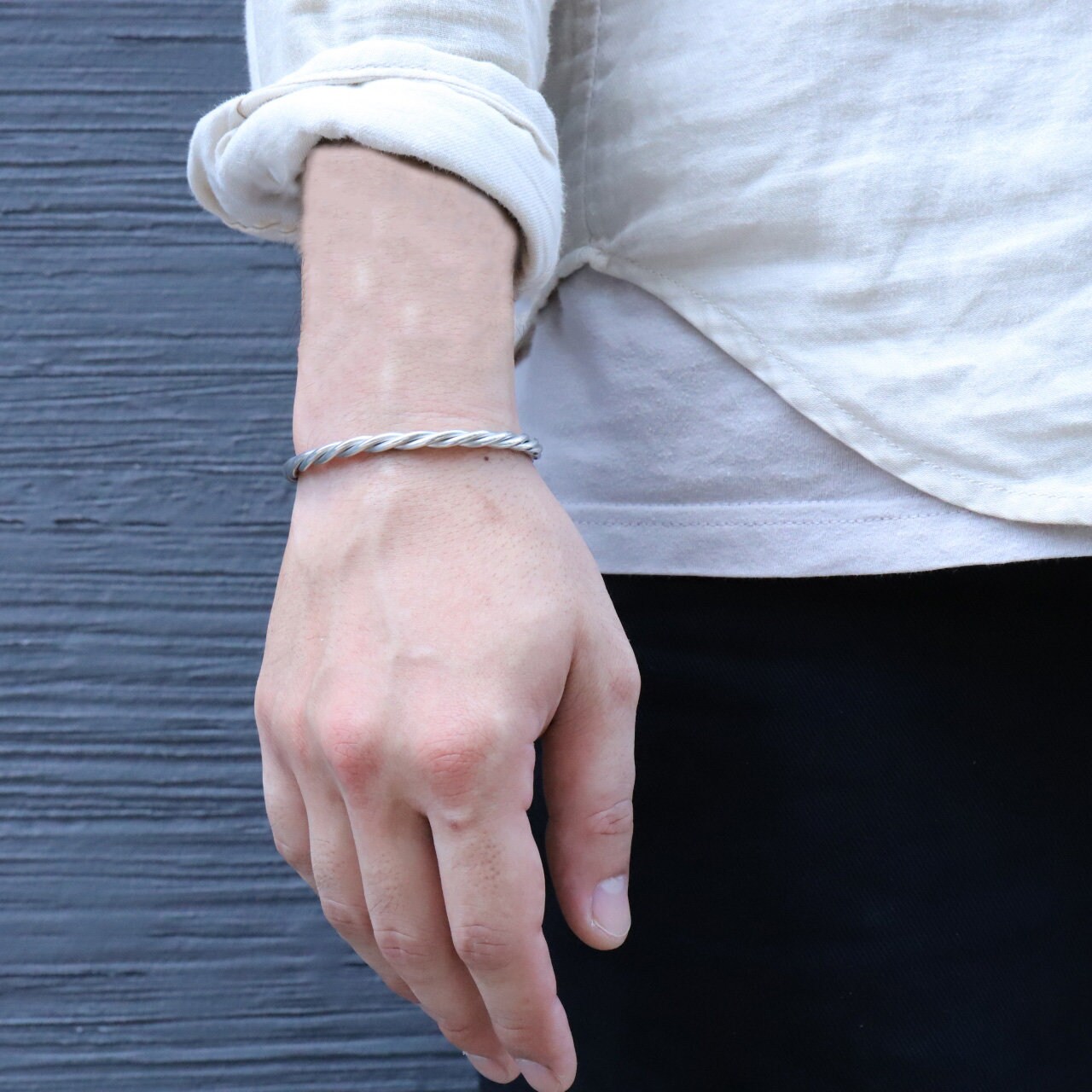 SUZU × SILVER [twist Tin Bangle] Braid Bracelet Woman Personalize Gift ...