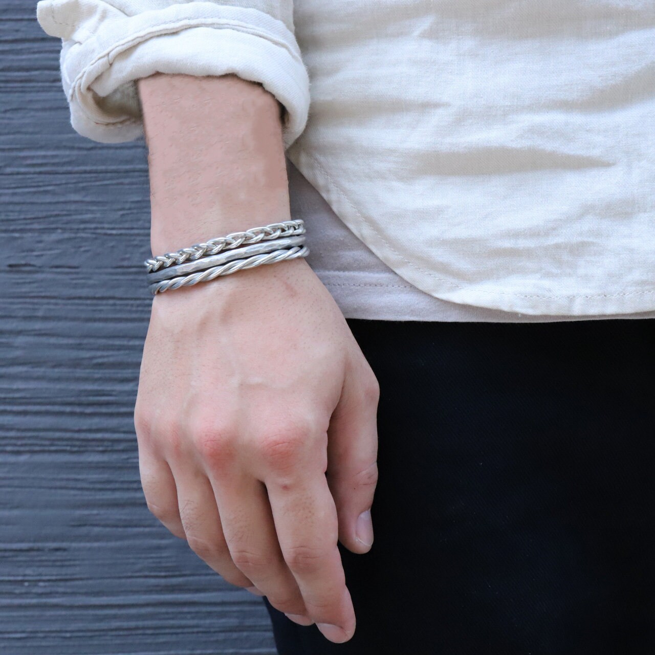 SUZU × SILVER [twist Tin Bangle] Braid Bracelet Woman Personalize Gift ...