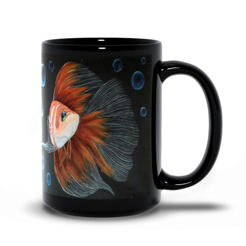 Betta Fish Coffee Mug, Siamese Fighting Fish, Fish Gift, Betta Lover ...